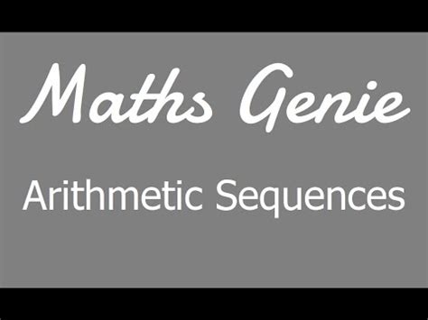 IGCSE Arithmetic Sequences YouTube