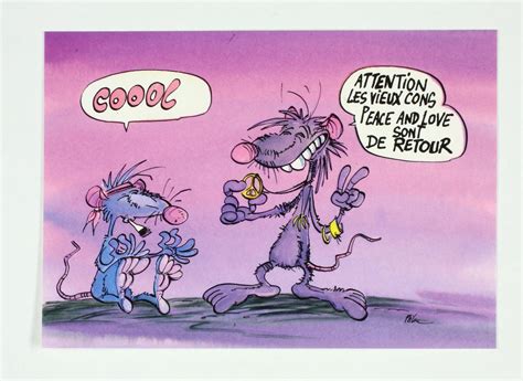 Les Rat S Ptiluc Carte Postale Coool Attention Les Vieux Cons Peace And Love Sont De Retour