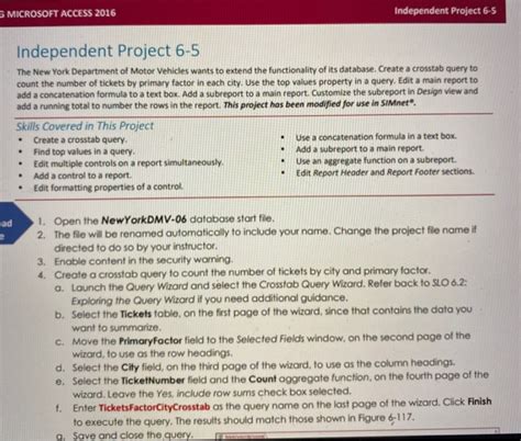 Microsoft Access 2016 Independent Project 6 5