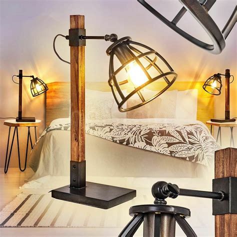 Lampa stołowa lampka nocna do czytania retro vintage do sypialni salonu loft sklep Kochamymeble pl
