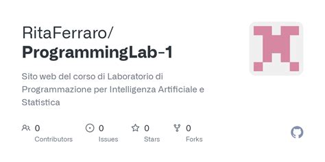 GitHub RitaFerraro ProgrammingLab 1 Sito Web Del Corso Di