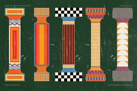 Retro Colour Block Vector Objects By Angelainthefields On