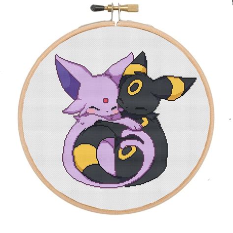 Pokemon Cross Stitch Umbreon Espeon Eevee Etsy Pokemon Cross