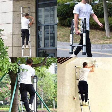 Telescoping Ladder 203 Ft Extension Ladder Aluminum Lightweight