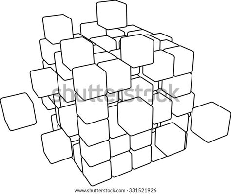 Contours Cube Consists Cubes Vector Cube Stock Vector Royalty Free