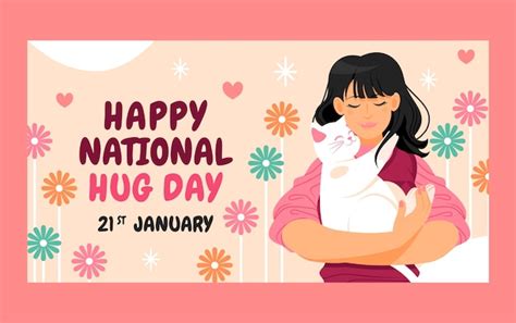 Free Vector National Hugging Day Social Media Post Template