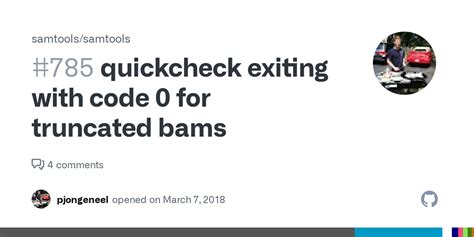 quickcheck exiting with code 0 for truncated bams · issue 785