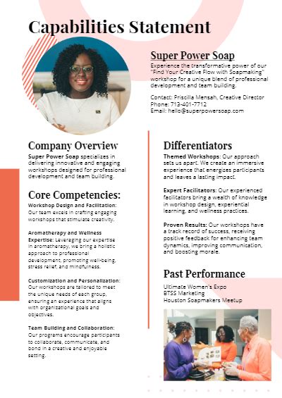 Capabilities Statement Super Power Soap Professional Development