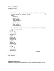 Module 1 Unit 3 Assignment D Doc MODULE 1 UNIT 3 Assignment Part D 1
