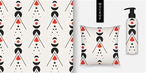 기하학적 원활한 패턴 원과 추상적 인 배경 반복 텍스처 벡터 일러스트레이션 기하학적 모양과 선 현대 장식 0명에 대한 스톡 벡터