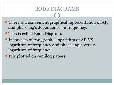 Frequency Response Analysis And Bode Diagrams For First Order Systems PPT