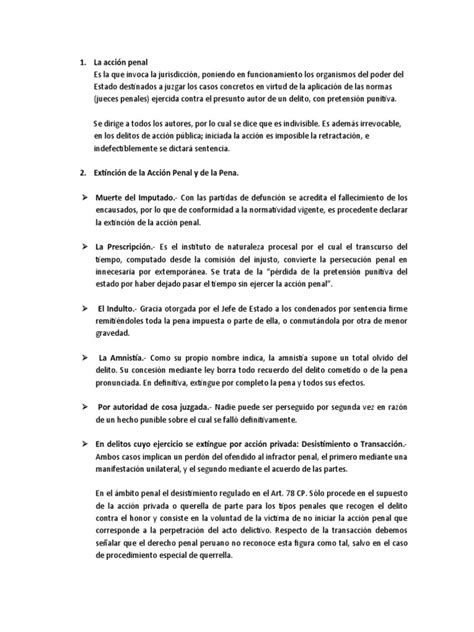 Causas De La Extincion De La Pena Y Accion Penal Pdf Estatuto De