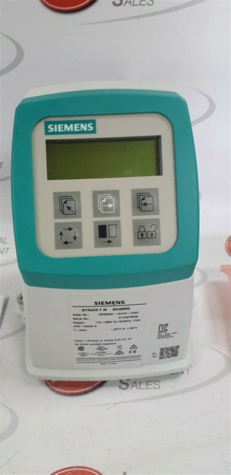 Siemens 7me69201aa301aa0 Sitrans F M Mag Mag6000 Flow Meter Transmitter