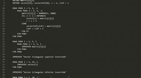 Arreglos Pseudocodigo Vectores Triangulares Superior Inferior Invertidos Tutorias Co