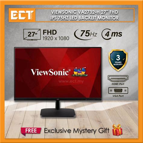 ViewSonic VA2732 H 27 FHD 1920 X 1080 IPS 75Hz LED Backlit Monitor