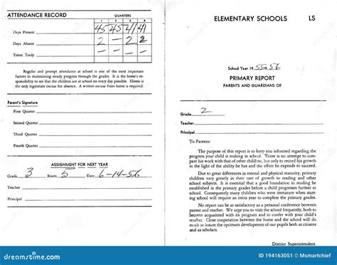 School Report Card Royalty Free Stock Image 23792710