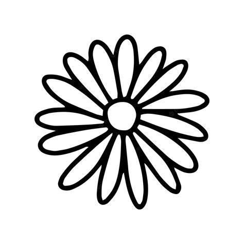 Ilustración De Vector De Flor De Margarita Dibujada A Mano Vector Premium