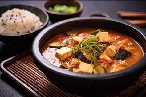 밥과 두부를 곁들인 한국 해산물 카레 사진 촬영 가정식 고해상 된장찌개 배경 일러스트 및 사진 무료 다운로드 Pngtree