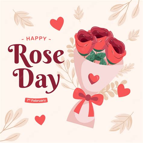 Premium Vector Flat Rose Day Illustration