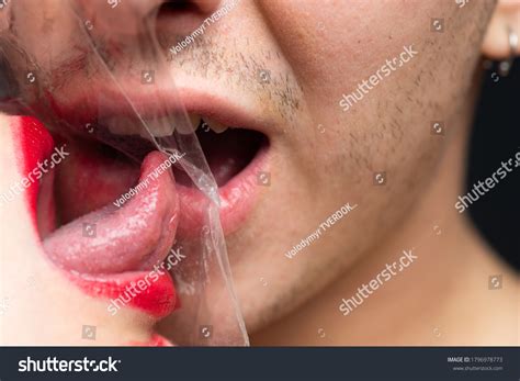 Couple Kissing Through Transparent Plastic Girl Stock Photo Shutterstock