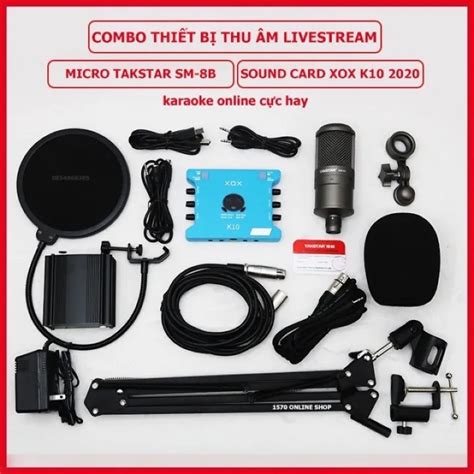 Combo Sound Card K Mic SM b Bản Bộ combo Micro thu âm Takstar SM B Soundcard XOX