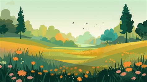 Grass And Sky Background Tree Birds Backgrounds PSD Free Download Pikbest