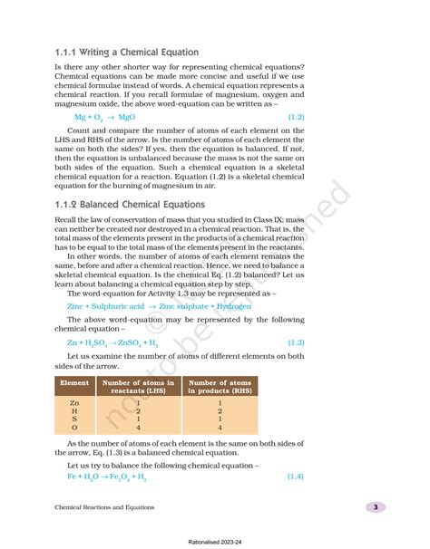 SOLUTION Ncert Chemical Reaction And Equation Studypool