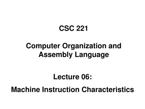 PPT CSC Computer Organization And Assembly Language PowerPoint Presentation ID