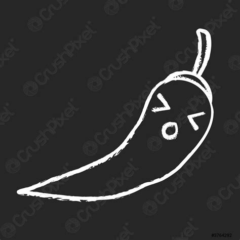 Chilli Cute Kawaii Chalk Character Stock Vector 3764292 Crushpixel