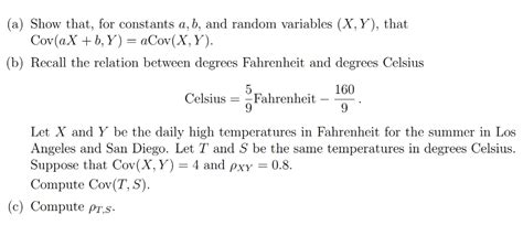 Solved A Show That For Constants A B And Random