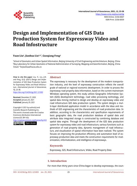 PDF Design And Implementation Of GIS Data Production System For Expressway Video And Road
