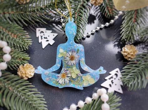 Yoga Christmas Ornaments Lotus Yoga Pose Meditation Breathing Yoga