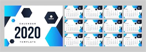 Plantilla De Calendario Corporativo Moderno Vector Premium