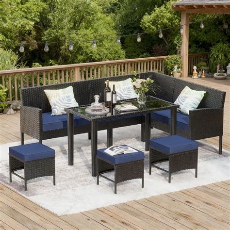 Small Space Patio Furniture 7 Piece Outdoor Furniture Set Backyard