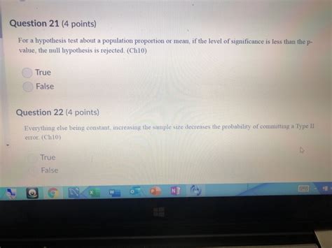 solved question 21 4 points for a hypothesis test about a