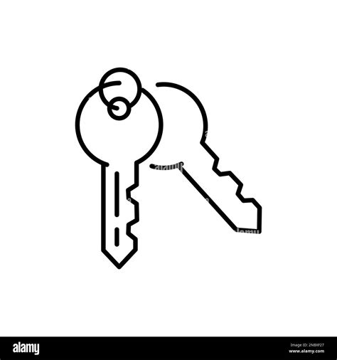 Two Keys Line Icon Linear Style Sign For Mobile Concept And Web Design