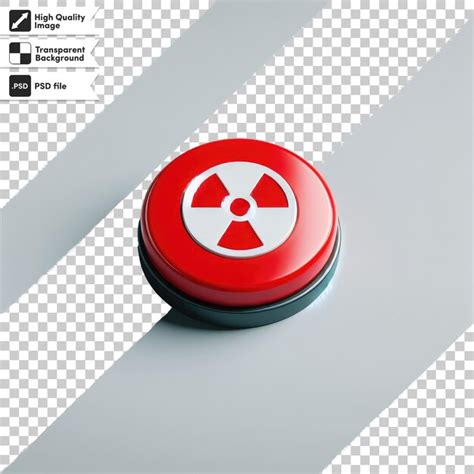 Premium PSD PSD Radiation Warning Sign On Red Danger Button On