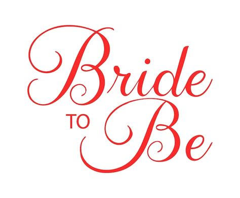 Elegant Bride To Be In Red Cursive Script Premium Ai Generated Vector