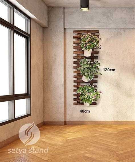 ستیا استند استند گل شلف چوبی دکوری