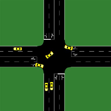 Intersection Created In Sumo Showing The Intersection In Action