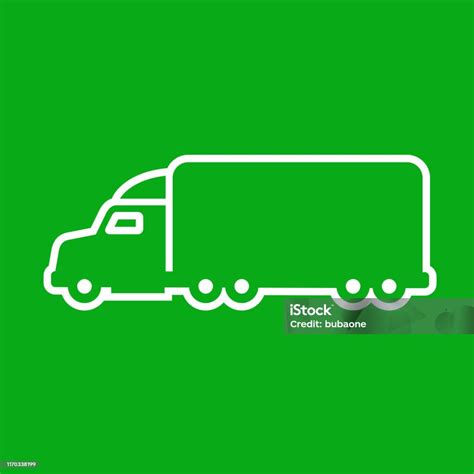 卡車 18 車輪圖示向量圖形及更多交通方式圖片 交通方式 商用陸上交通工具 單線 Istock