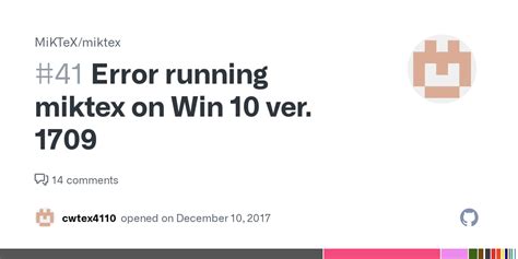 Error Running Miktex On Win Ver Issue Miktex Miktex