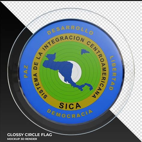 Premium Psd Central American Integration System Realistic 3d Textured Glossy Circle Flag