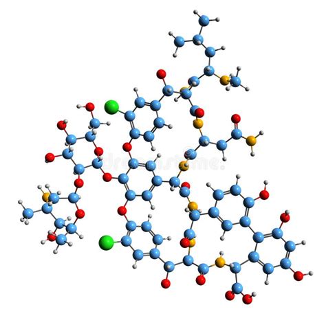3d Image Of Vancomycin Skeletal Formula Stock Illustration Illustration Of Enterococci