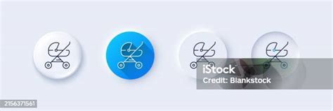 유모차 라인 아이콘입니다 유모차 트롤리 표지판입니다 선 아이콘 벡터 0명에 대한 스톡 벡터 아트 및 기타 이미지 0명 3차원 형태 고급 Istock