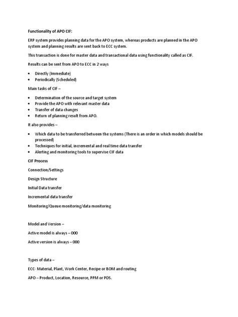 Sap Apo Cif Pdf Enterprise Resource Planning Sap Se