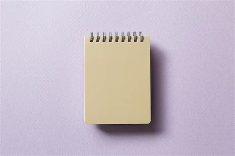 Premium Photo Beige Notepad Isolated On Purple Background Top View