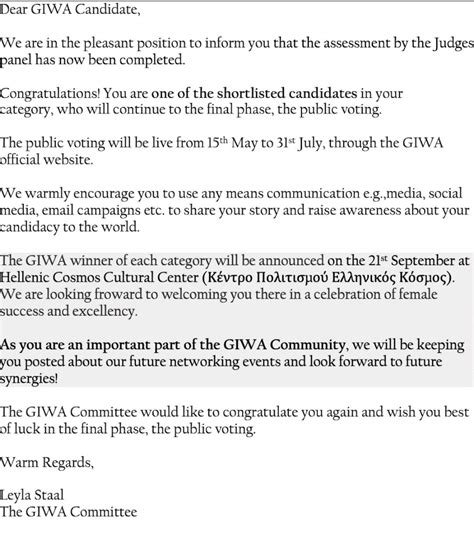 Eleni Vardoulaki On Linkedin Feel So Honoured ️ The Giwa Awards