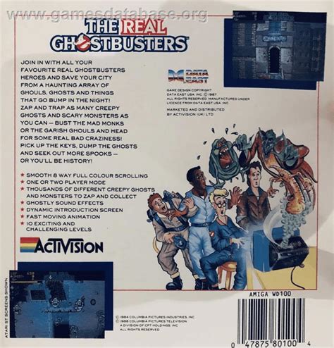 Real Ghostbusters The Commodore Amiga Artwork Box Back
