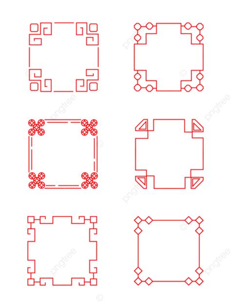 red antique style vector square border text box free material free